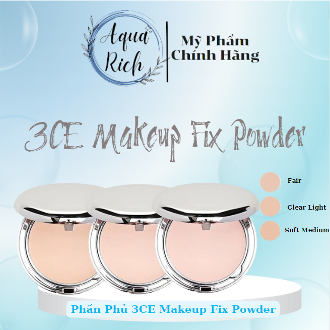 Phấn Phủ Nén 3CE Makeup Fix Powder - Hộp Đen [Fair - Soft Medium ...