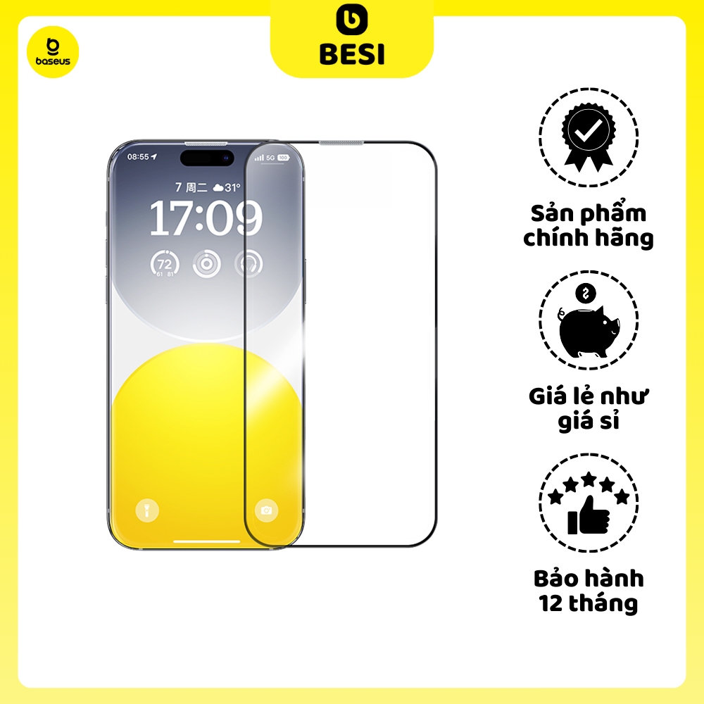 Cường Lực Full Viền Cho iP15 OS-Baseus Diamond Series Full-Coverage HD ...