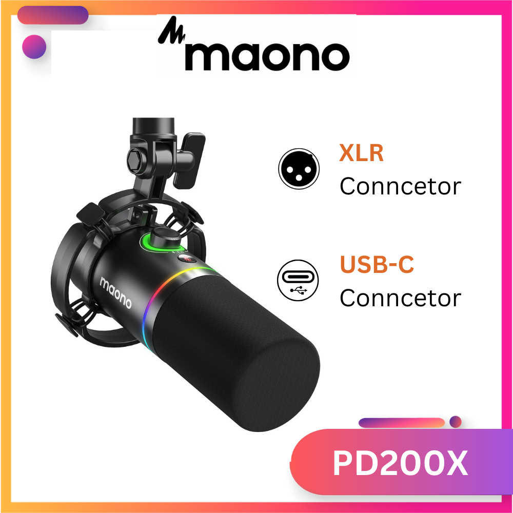MAONO PD200X Black / White - Mic Thu Âm Có Đèn RGB | Cổng USB-A & USB-C ...