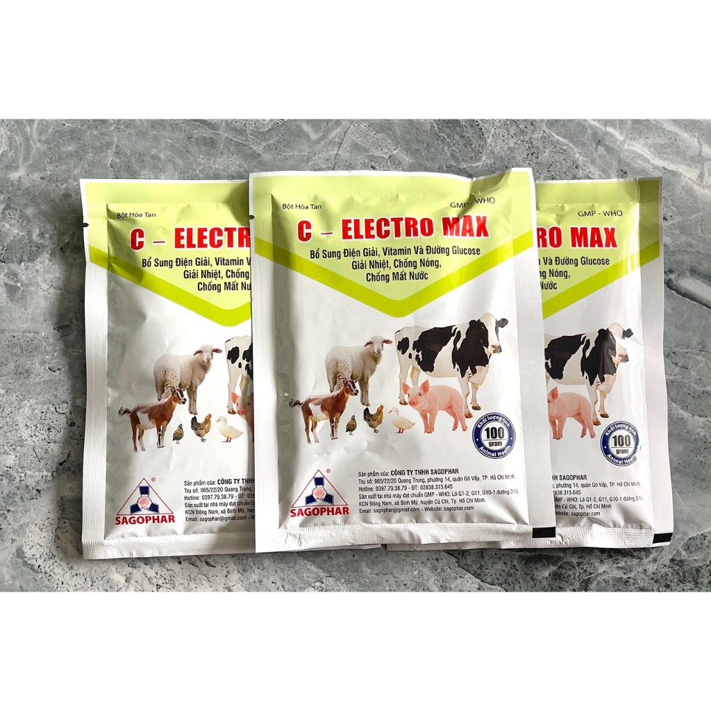 C-ELECTRO MAX 100gr bổ sung điện giải, Vitamin và đường Glucose giải ...