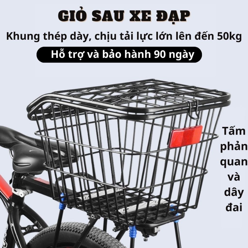 Giỏ Xe Đạp Giỏ Sau Xe Đạp Chất Liệu Hợp Kim Thép Dày Cao Cấp Chịu Tải ...
