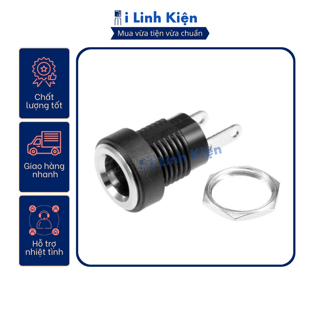Jack nguồn DC cái 5.5x2.1mm 5.5x2.5mm sắt tròn DC-022B | Shopee Việt Nam