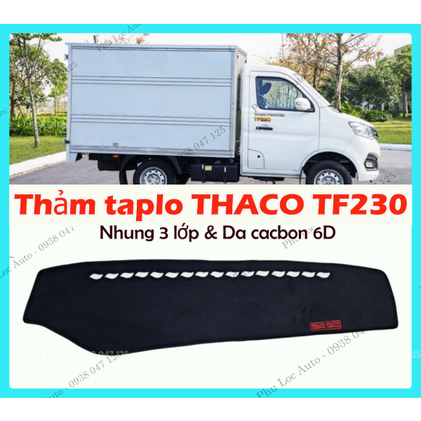 Thảm lót taplo xe tải THACO TF220 TF230 990KG nhung 3 lớp và da cacbon ...
