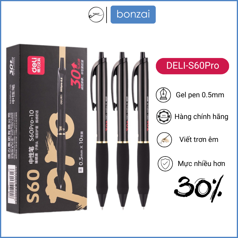 Bút gel Deli S60-Pro Phiên bản nâng cấp mực nhiều hơn viết trơn (Hàng ...