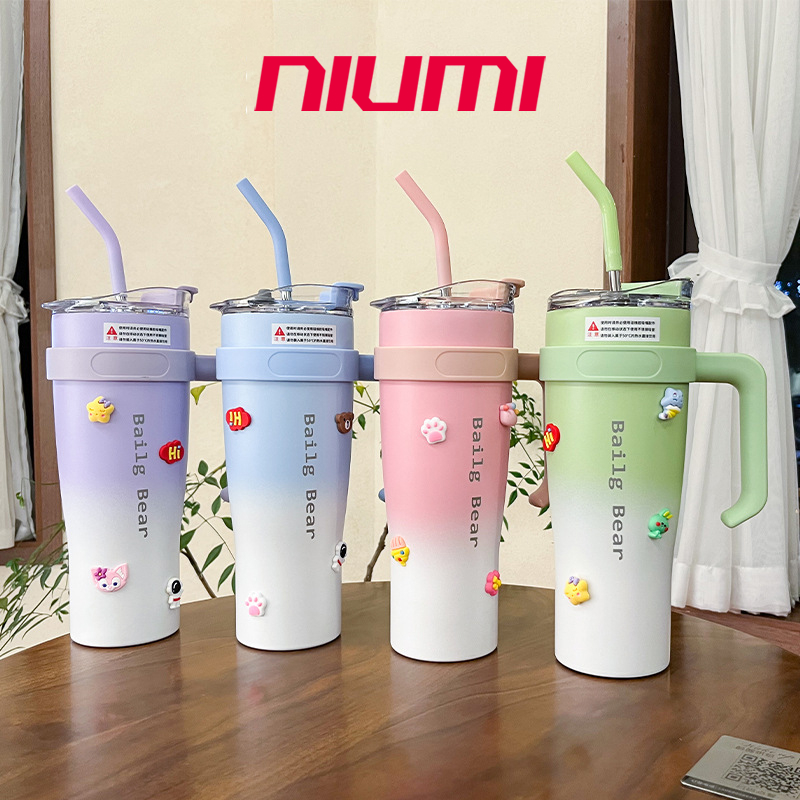 Ly giữ nhiệt NIUMI inox 316 1250ml nhiều màu, giữ nhiệt, chống tràn có ống hút | Shopee Việt Nam