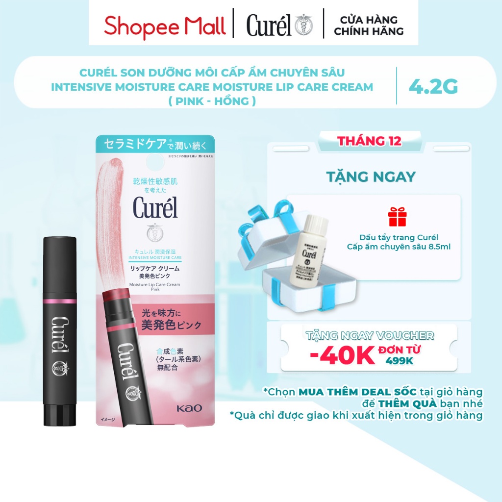 Son Dưỡng Môi Cấp Ẩm Chuyên Sâu Curel Intensive Moisture Care Moisture ...