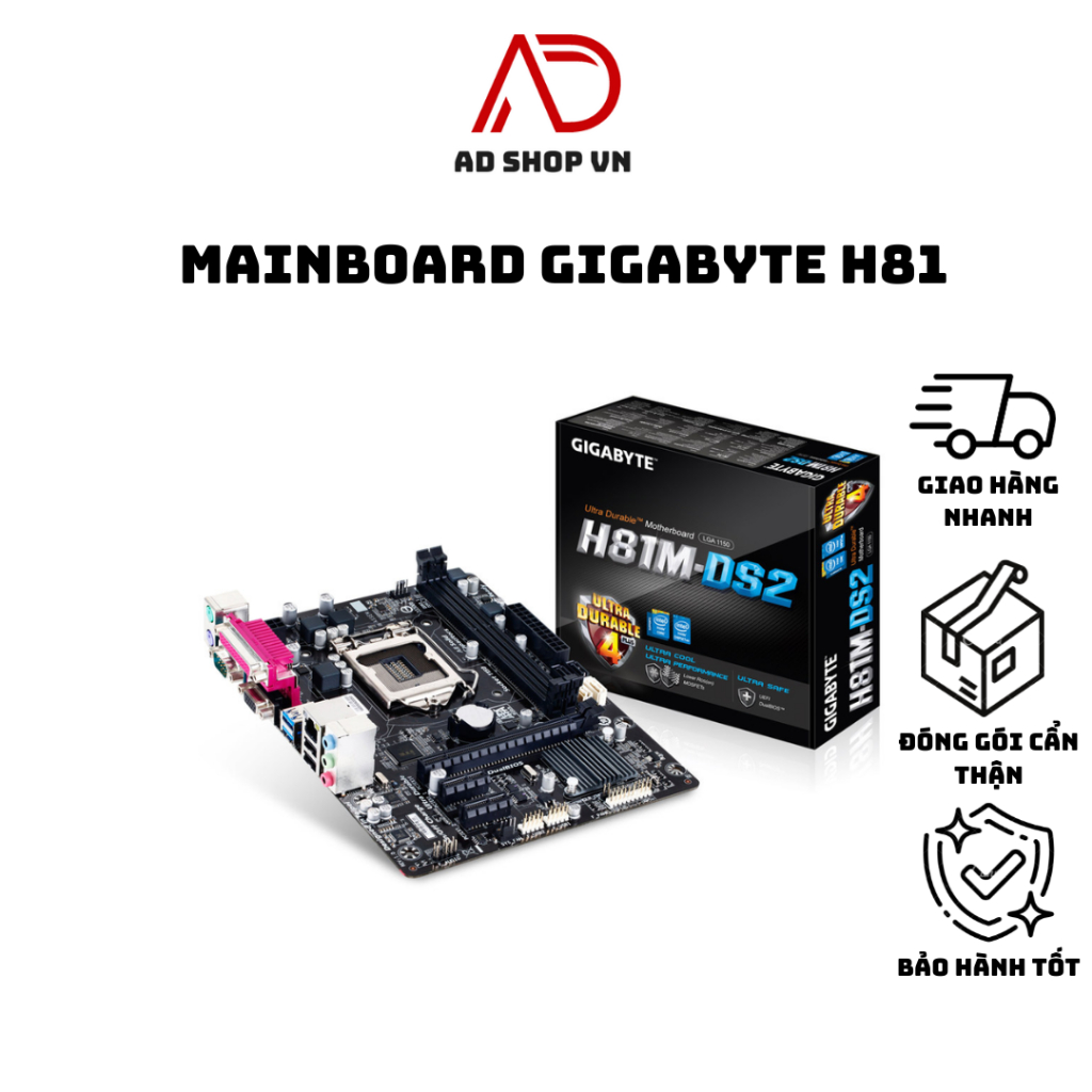 Main H81 Gigabyte M-DS2 hàng nhập khẩu Full Box Bảo hành 24 tháng ...