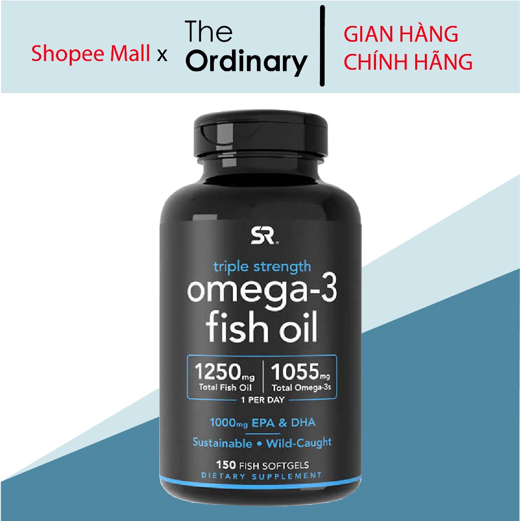 Dầu cá Sports Research SR Omega-3 Fish Oil Triple Strength 150 viên ...