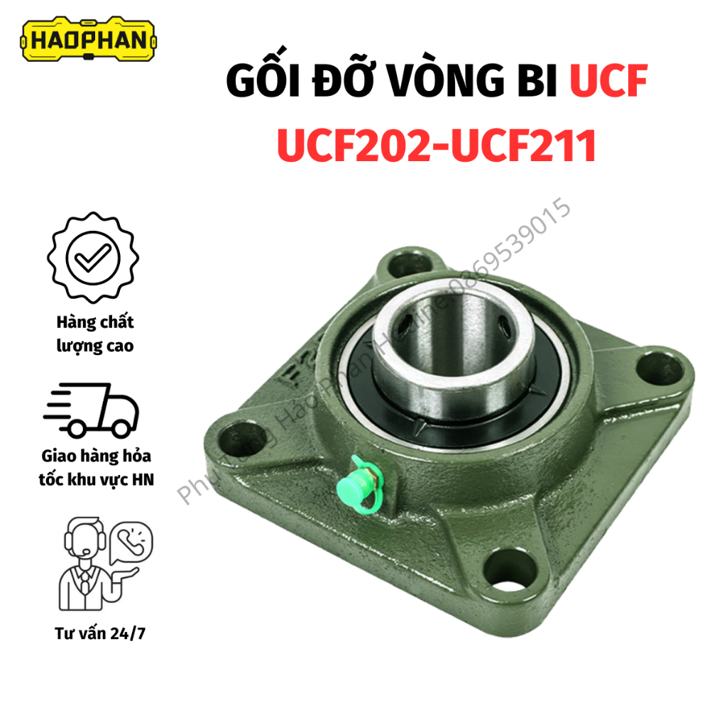 Gối đỡ vòng bi đầy đủ mã UCF202-UCF211 hàng chính hãng cao cấp đủ size, gối đỡ công nghiệp ...