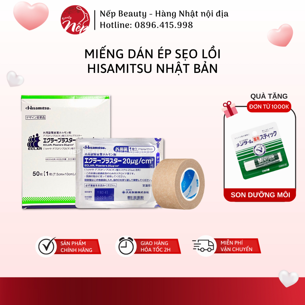 Miếng dán ép sẹo lồi Eclar Plaster - Hisamitsu Nhật Bản 7,5cmx10cm ...