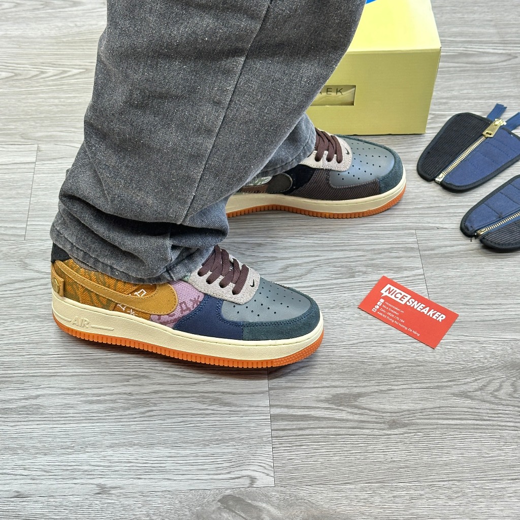 Giày Air Force 1 Low x Travis Scott Brown ( af1 thổ cẩm nâu ) NICE ...