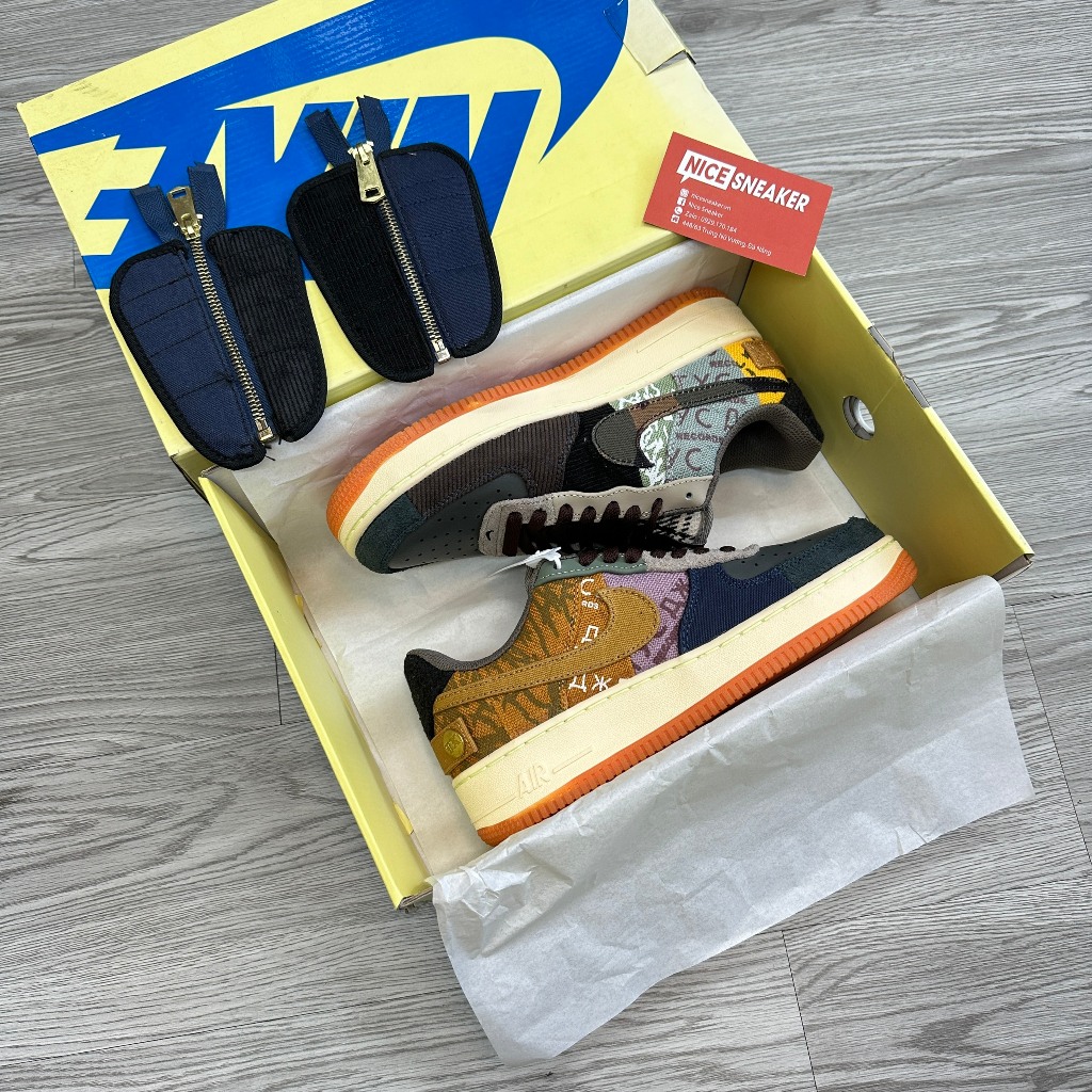 Giày Air Force 1 Low x Travis Scott Brown ( af1 thổ cẩm nâu ) NICE ...
