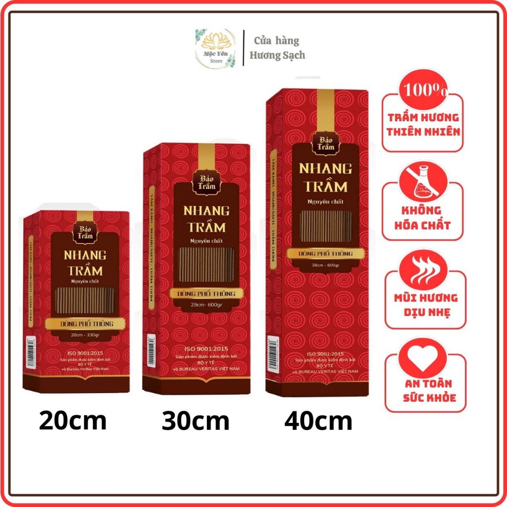 Nhang Trầm Hương Bảo Trầm Dòng Phổ Thông Hương Lan Tỏa Nhang Sạch Tự Nhiên Không Hóa Chất
