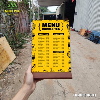 Standee Menu Mica A4, Menu để bàn A5 đế gỗ sang trọng | Shopee Việt Nam