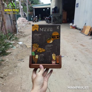 Standee Menu Mica A4, Menu để bàn A5 đế gỗ sang trọng | Shopee Việt Nam