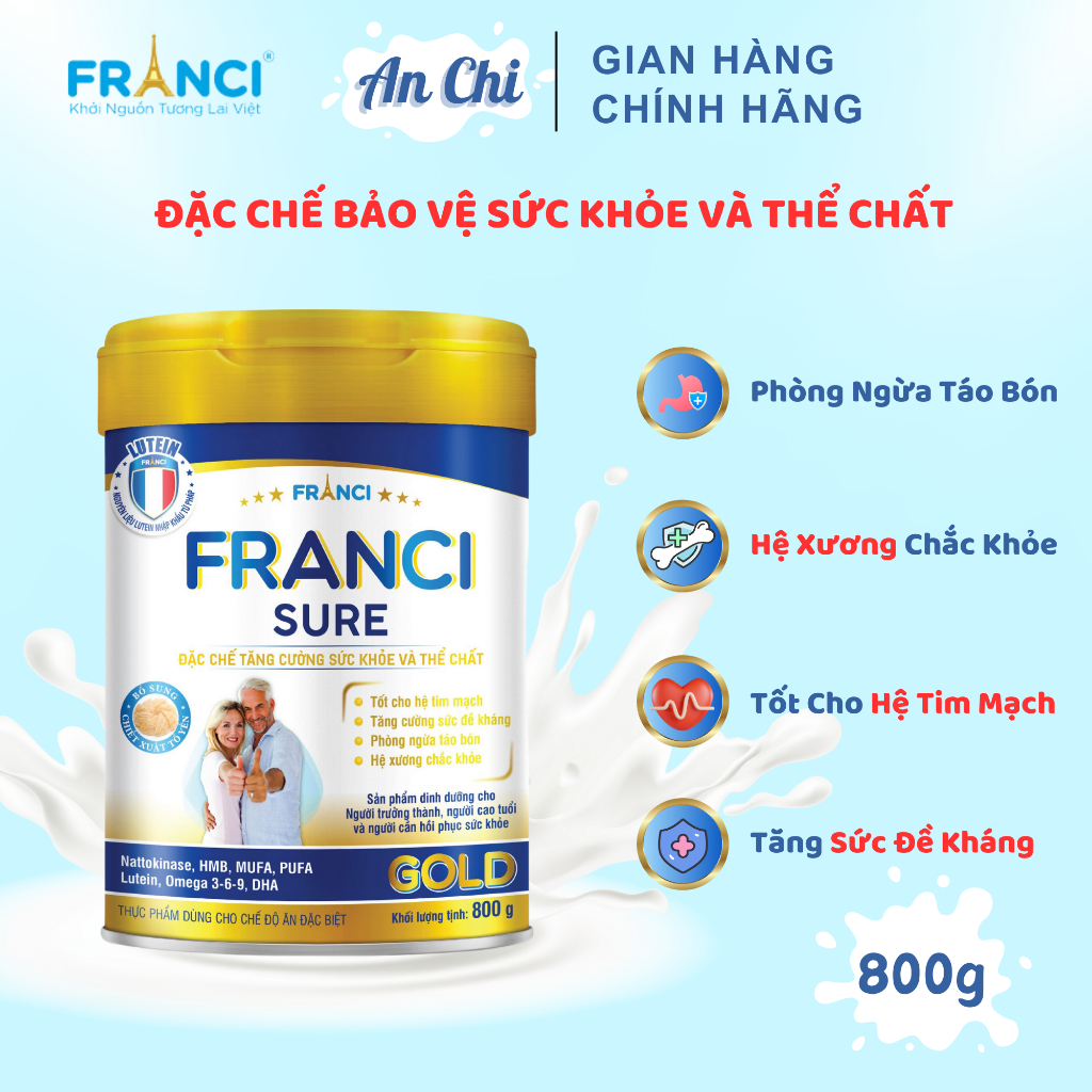 Sữa Franci Sure Gold tăng cường miễn dịch, tăng sức đề kháng, bảo vệ ...