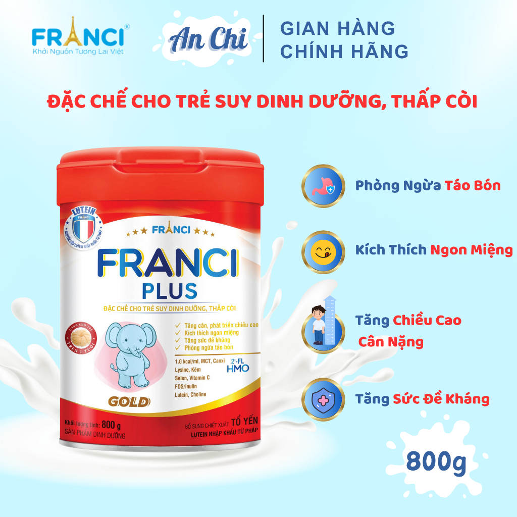 Sữa Franci Plus Gold giúp trẻ ăn ngon miệng, tăng cân và phát triển ...