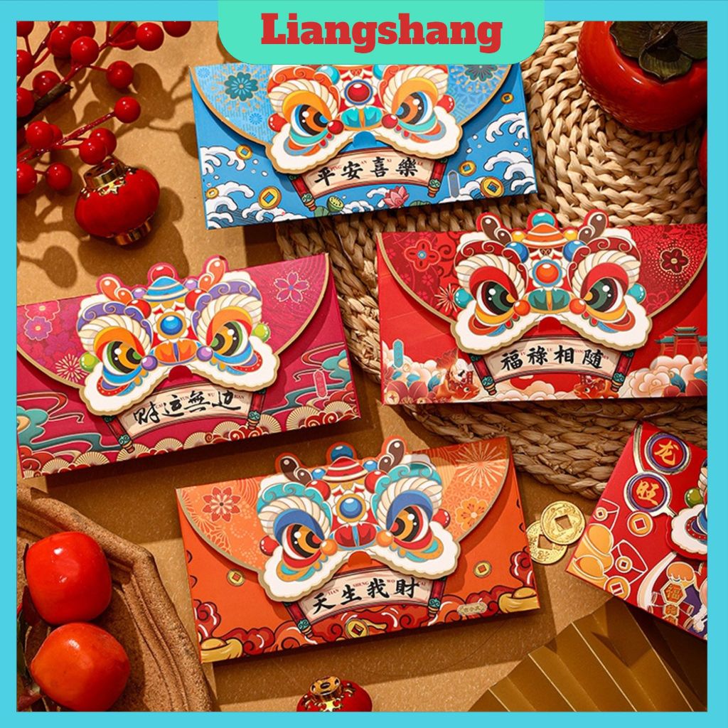 Set 4 Bao Lixi Dáng Ngang Hình Rồng - Combo 4 Lì xì ngang 3D hình rồng ...