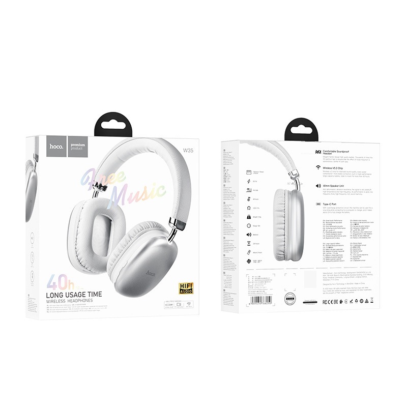 Tai nghe chụp tai Hoco W35 Max bản nâng cấp W35, hỗ trợ mic, cổng AUX 3.5, thẻ nhớ TF | Shopee ...