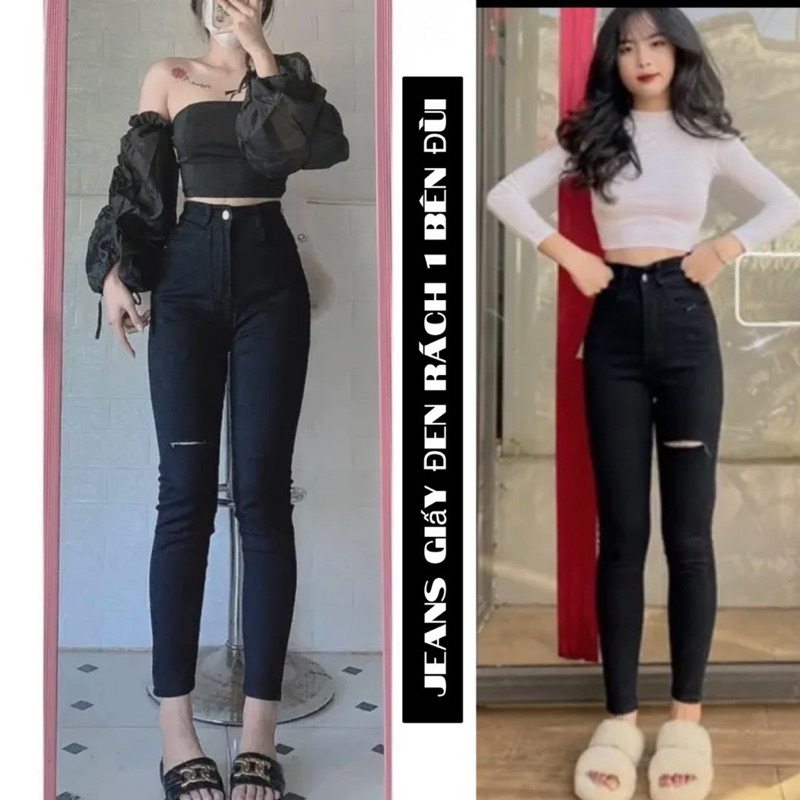 BIG SIZE 35 -95kg| Sale Quần Skinny rách gối co giãn 4 chiều CẠP SIÊU CAO 3 khuy, Chất đẹp loại ...