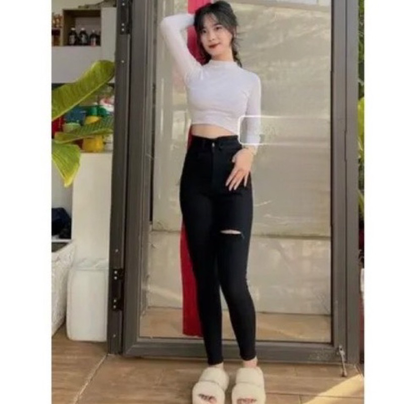 BIG SIZE 35 -95kg| Sale Quần Skinny rách gối co giãn 4 chiều CẠP SIÊU CAO 3 khuy, Chất đẹp loại ...