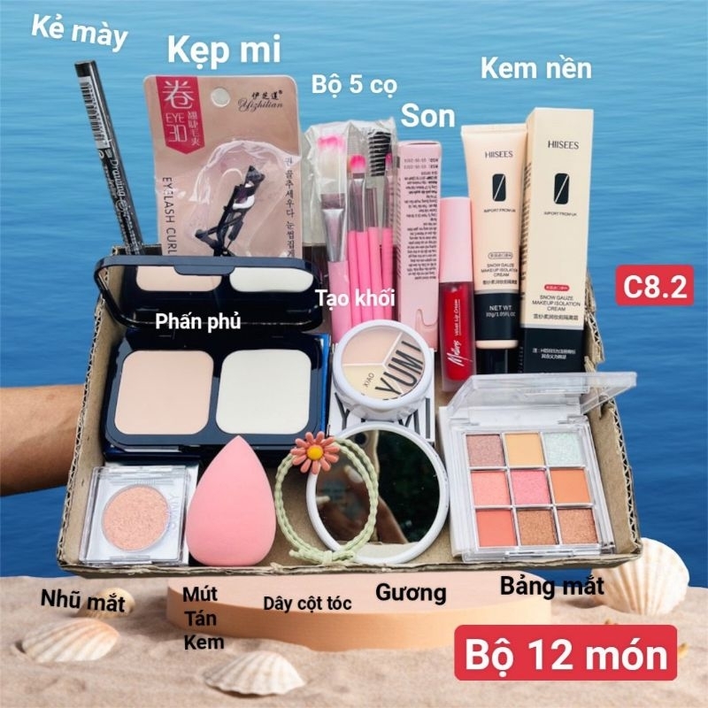 [Được Kiểm Hàng] Set Trang Điểm Gồm Đầy Đủ kem nền,phấn phủ,che khuyết điểm,tạo khối,má hồng ...