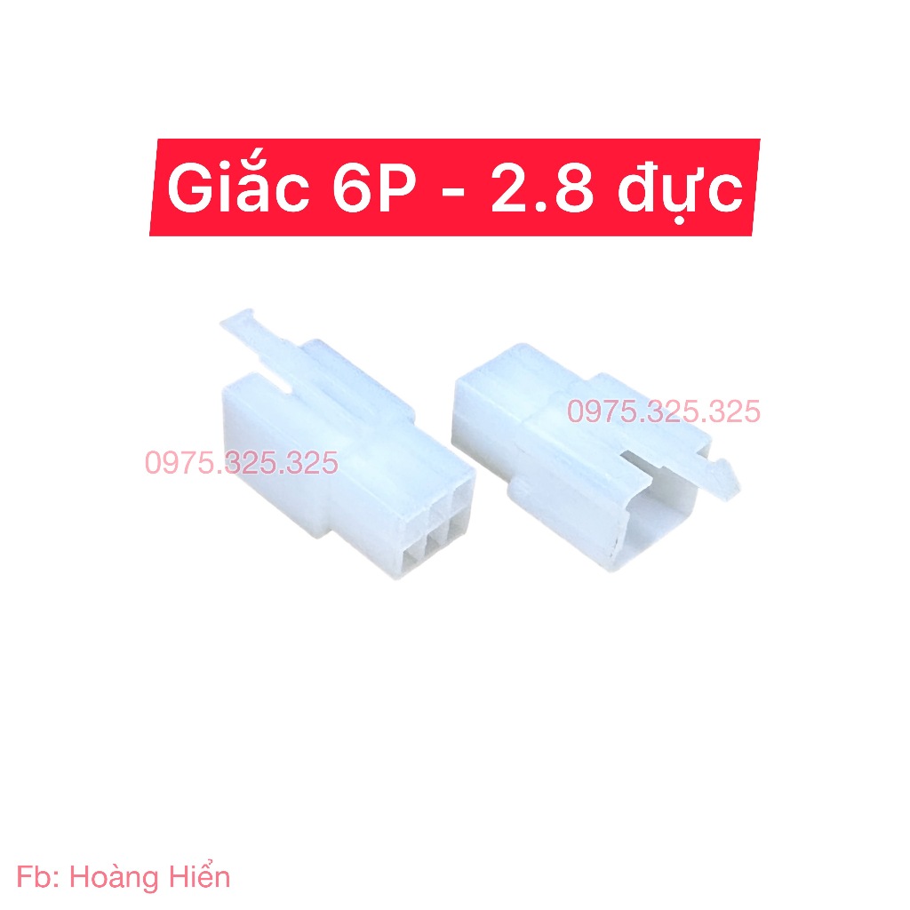 [10 đầu] giắc nhựa 6 lỗ 2.8 ĐỰC -- TRẮNG - lổ cos jack 6p pin socket ...
