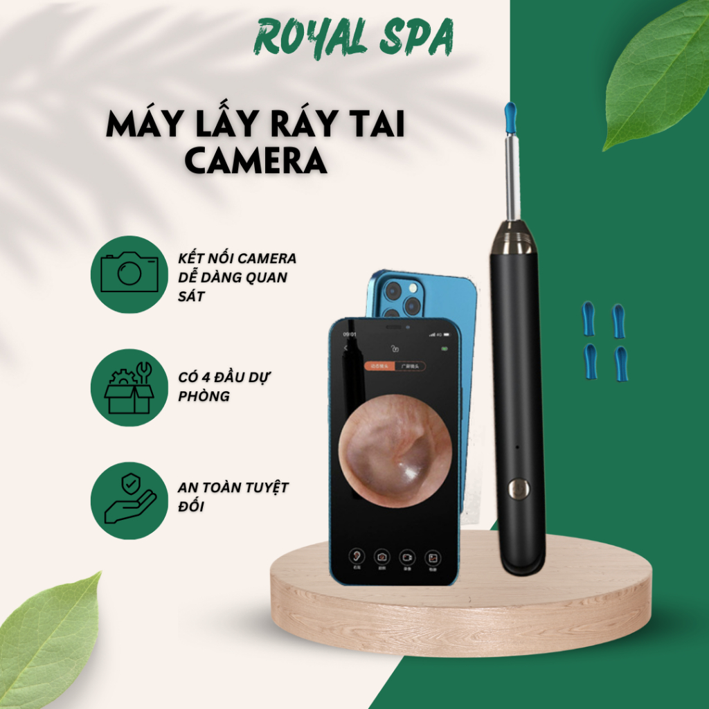 Máy lấy ráy tai có camera kết nối không dây với app trên điện thoại ...
