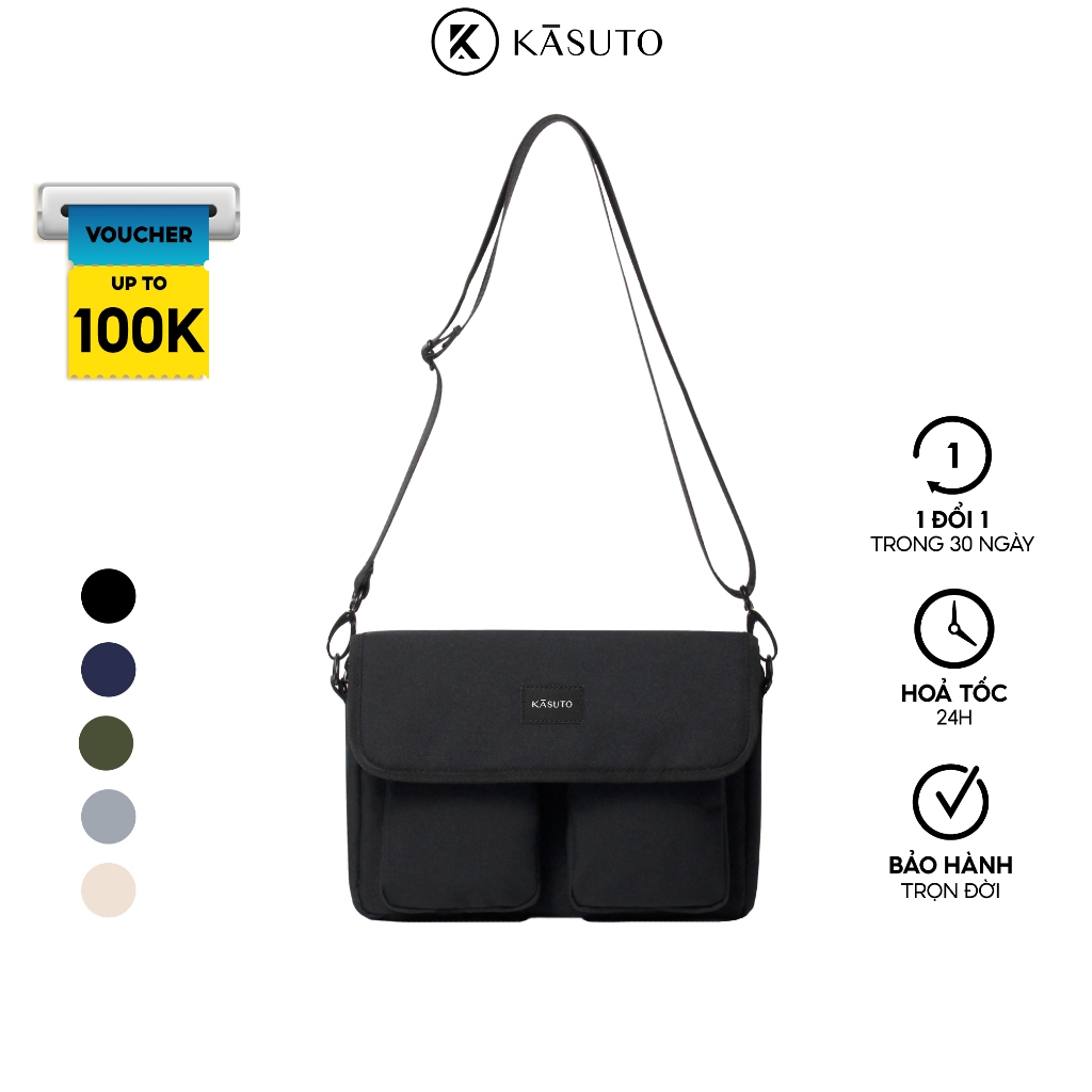 Túi Đeo Chéo Nam Nữ KASUTO Alex Messenger Hurry Bag đựng ipad vải ...