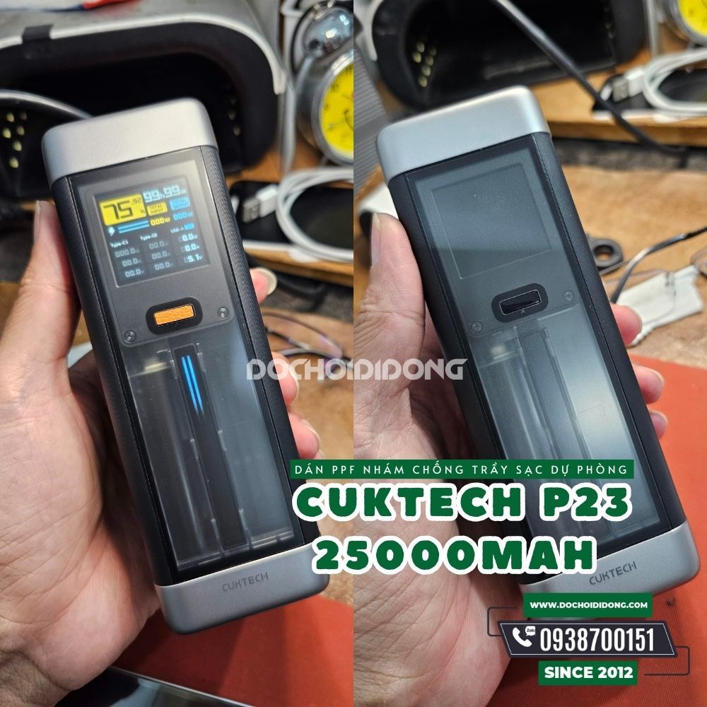 Miếng dán PPF Hydorgen Sạc Dự Phòng Cuktech P23 25000mAh 2C1A 210W ...