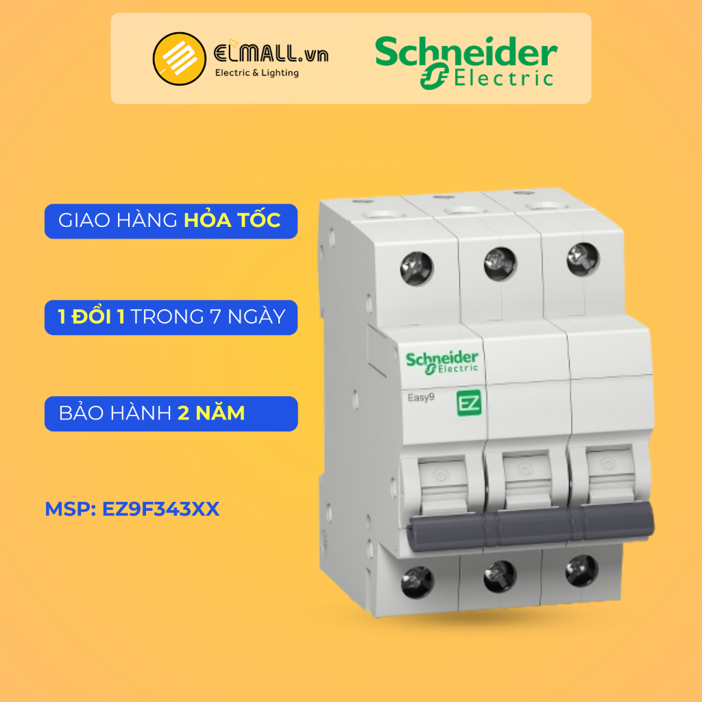 Cầu dao tự động Easy 9 Schneider MCB 3P 6A - 63A - ELMALL | Shopee Việt Nam