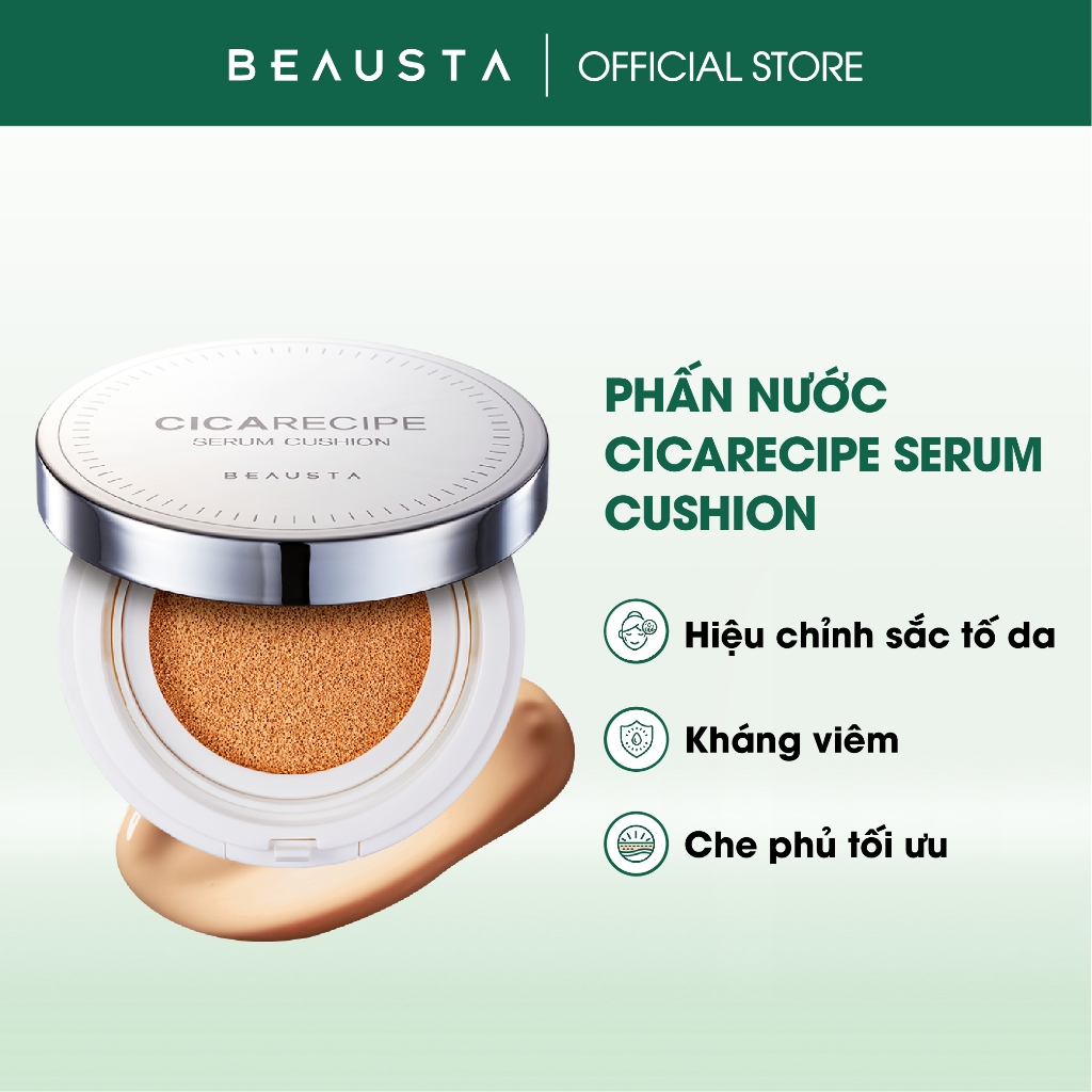 Phấn nước Beausta Cicarecipe Serum Cushion SPF50+/PA++++ 15gr | Shopee ...