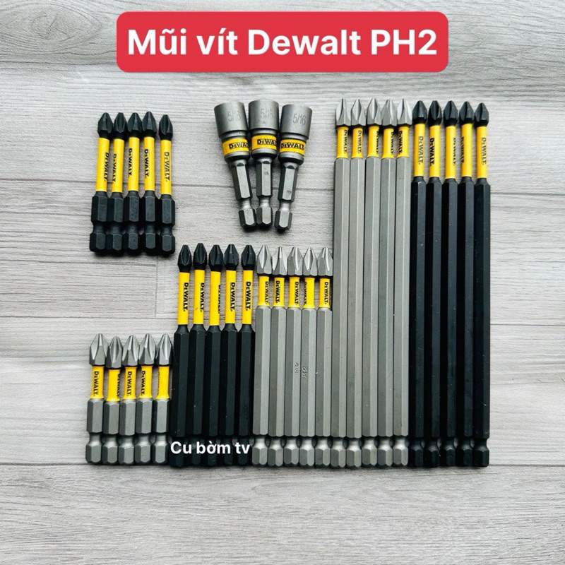Mũi bắn vít Dewalt PH2 5cm, 9cm, 15cm, đầu tôn Dewalt 8mm | Shopee Việt Nam