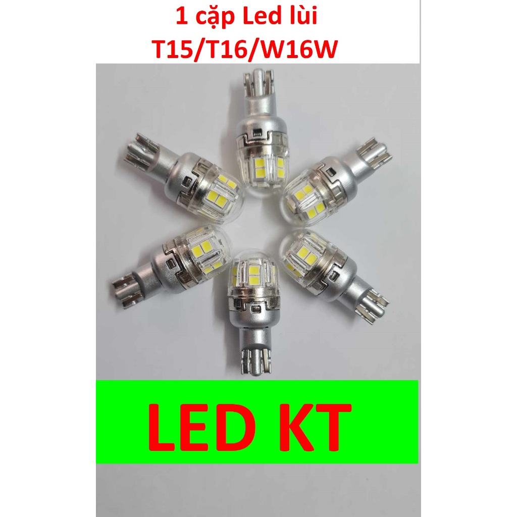 2 bóng đèn Led lùi T15 T16 W16W cho các loại ô tô Innova Fortuner City ...