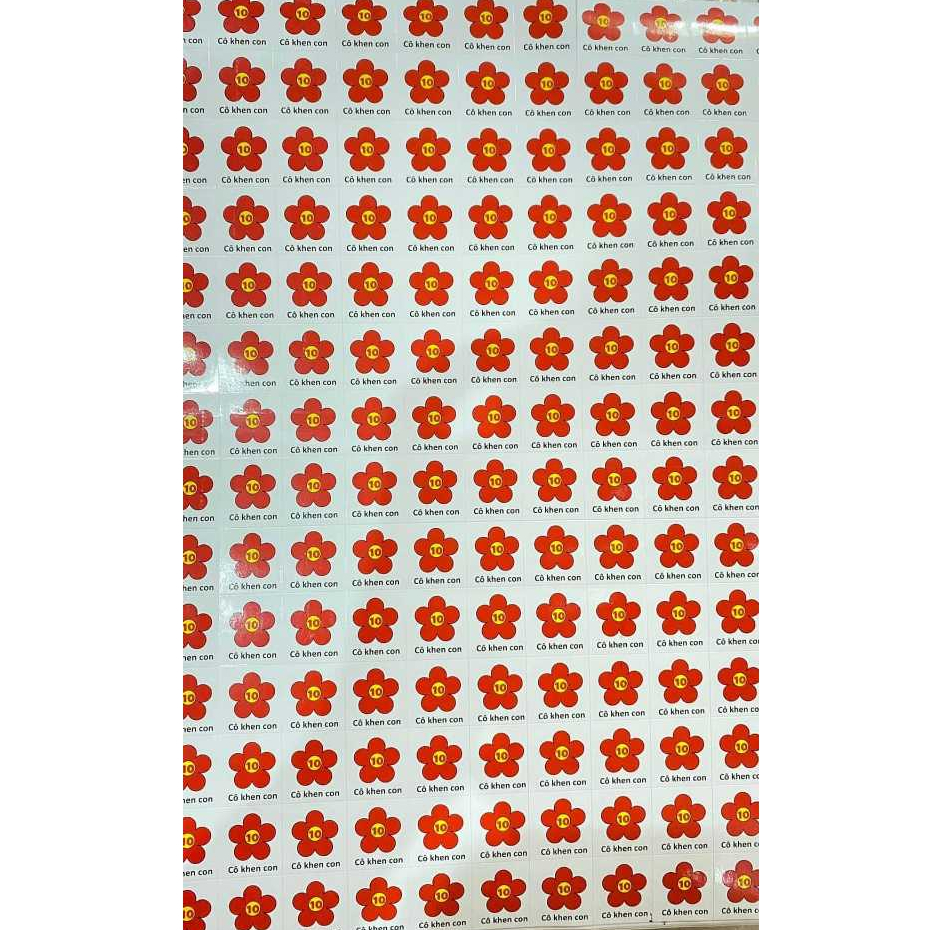 Stiker "KHEN ĐA DẠNG - HOA ĐIỂM 10" - Sticker khen thưởng học sinh ...