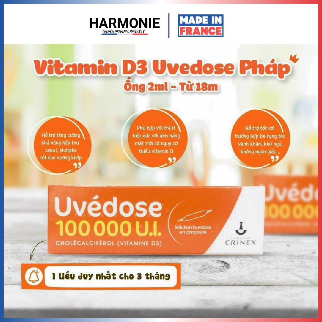 Vitamin D3 Uvedose liều cao 100.000 UI-1 cho 3 tháng - Authentic Pháp ...