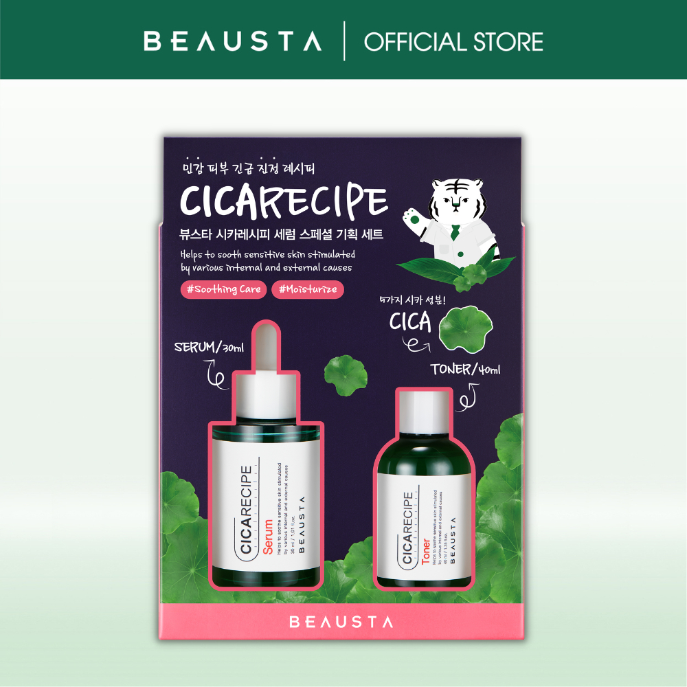 Bộ sản phẩm chăm sóc da toàn diện Beausta Cicarecipe Special Kit (Serum ...