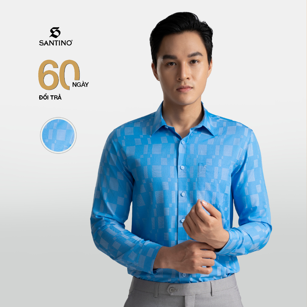 Áo Sơ Mi Nam Dài Tay SANTINO Hoạ Tiết Cao Cấp, Vải Sợi Tre Thoáng Mát ...