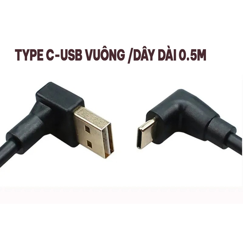 Cáp Chuyển USB Type-C qua USB Cắm Vuông Góc 90 độ Trên/ Dưới Cho Máy ...