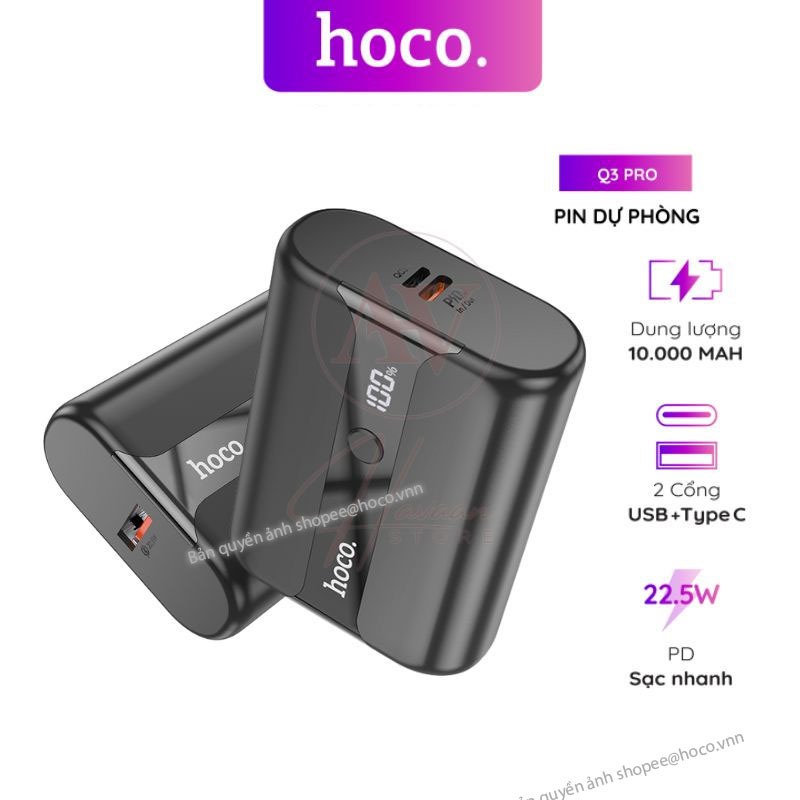 Sạc Dự Phòng Q3 Pro Sạc Nhanh 22.5w + PD 20w Hoco Q3 Pro 10000mAh màn hình led kỹ thuật số ...