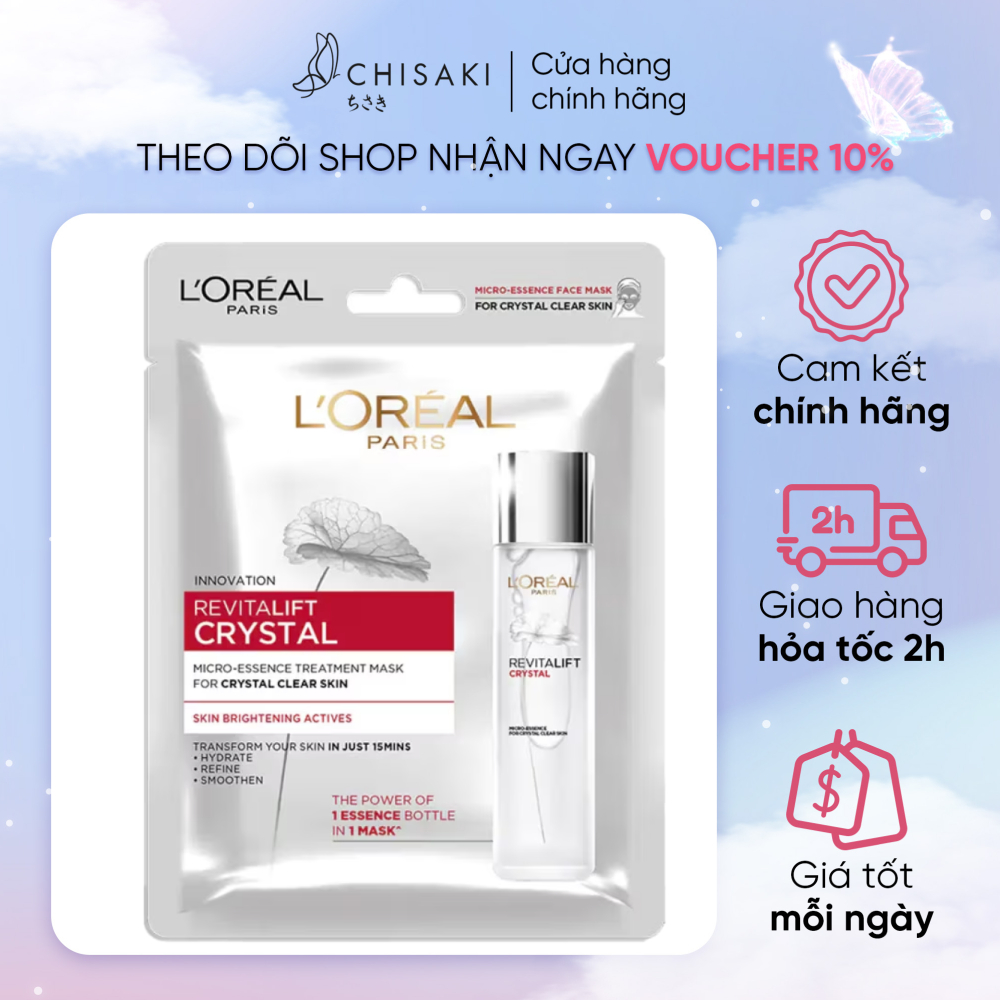 Mặt Nạ L'Oreal Dưỡng Da Pha Lê Trắng Sáng 1 Miếng | Shopee Việt Nam