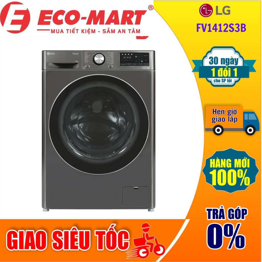 Máy giặt LG AI DD Inverter 12 kg FV1412S3B ( Giao và lắp đặt miễn phí ...
