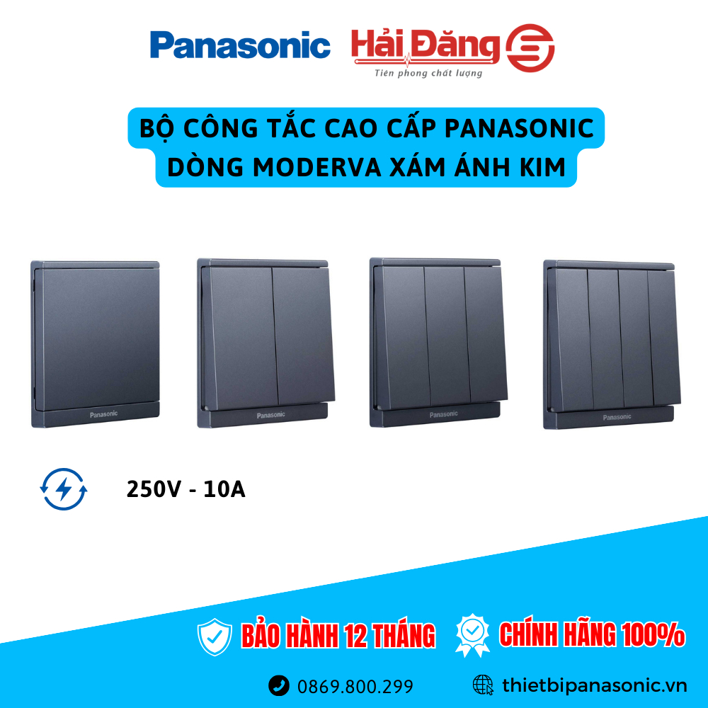Bộ công tắc cao cấp Panasonic dòng Moderva màu Xám Ánh Kim - Công tắc ...