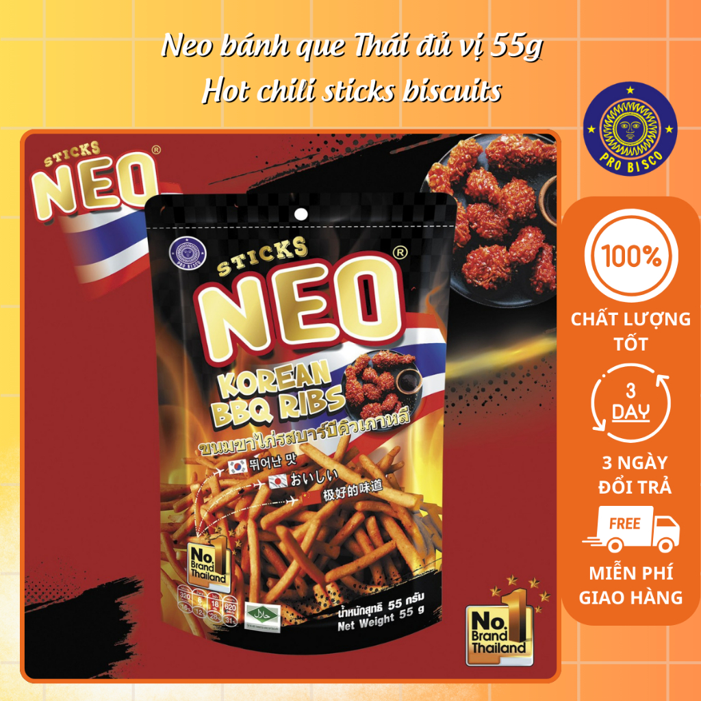 Neo bánh que Thái đủ vị 55g - Hot chili sticks biscuits | Shopee Việt Nam