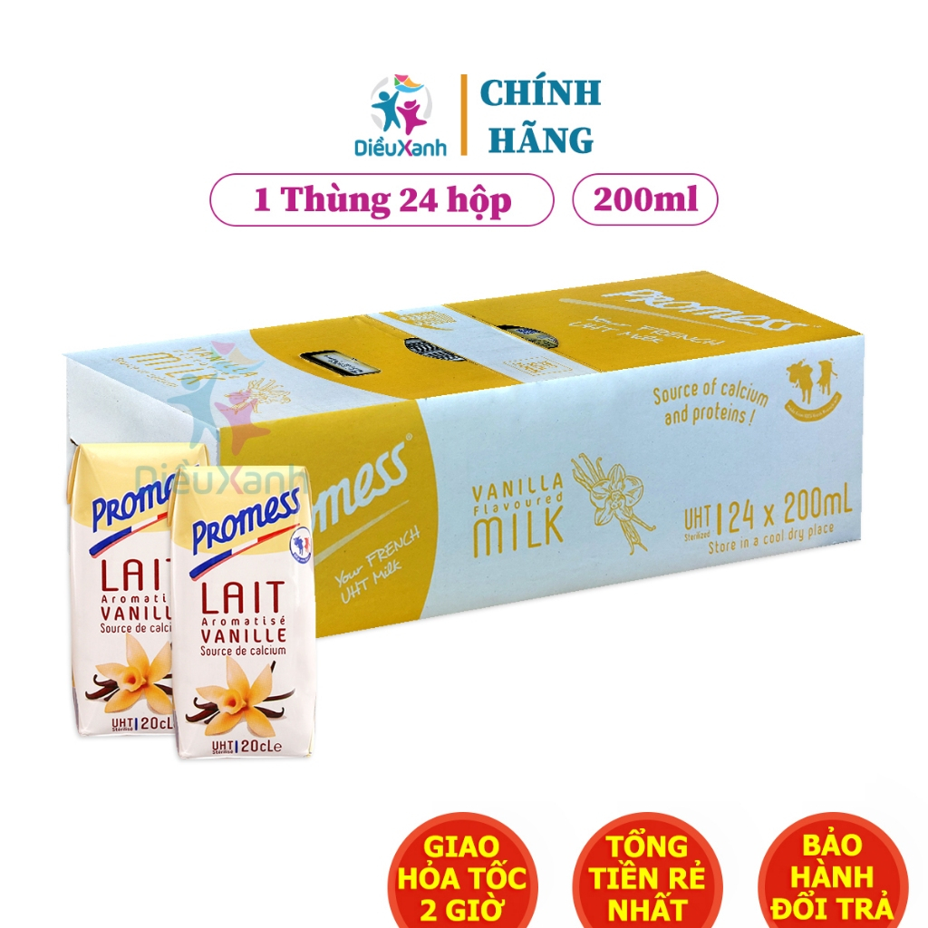[Thùng 24 Hộp ] Sữa Tươi Vị Vani Promess 200ml - Sữa Pháp | Shopee Việt Nam