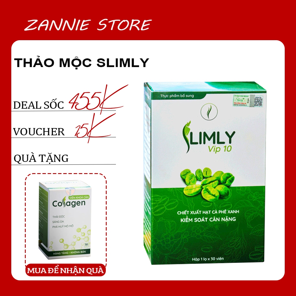 [ MUA 1 TẶNG 1 ] Thảo Mộc Hỗ Trợ Giảm Béo Slimly VIP 10 Tặng Kèm 30v ...