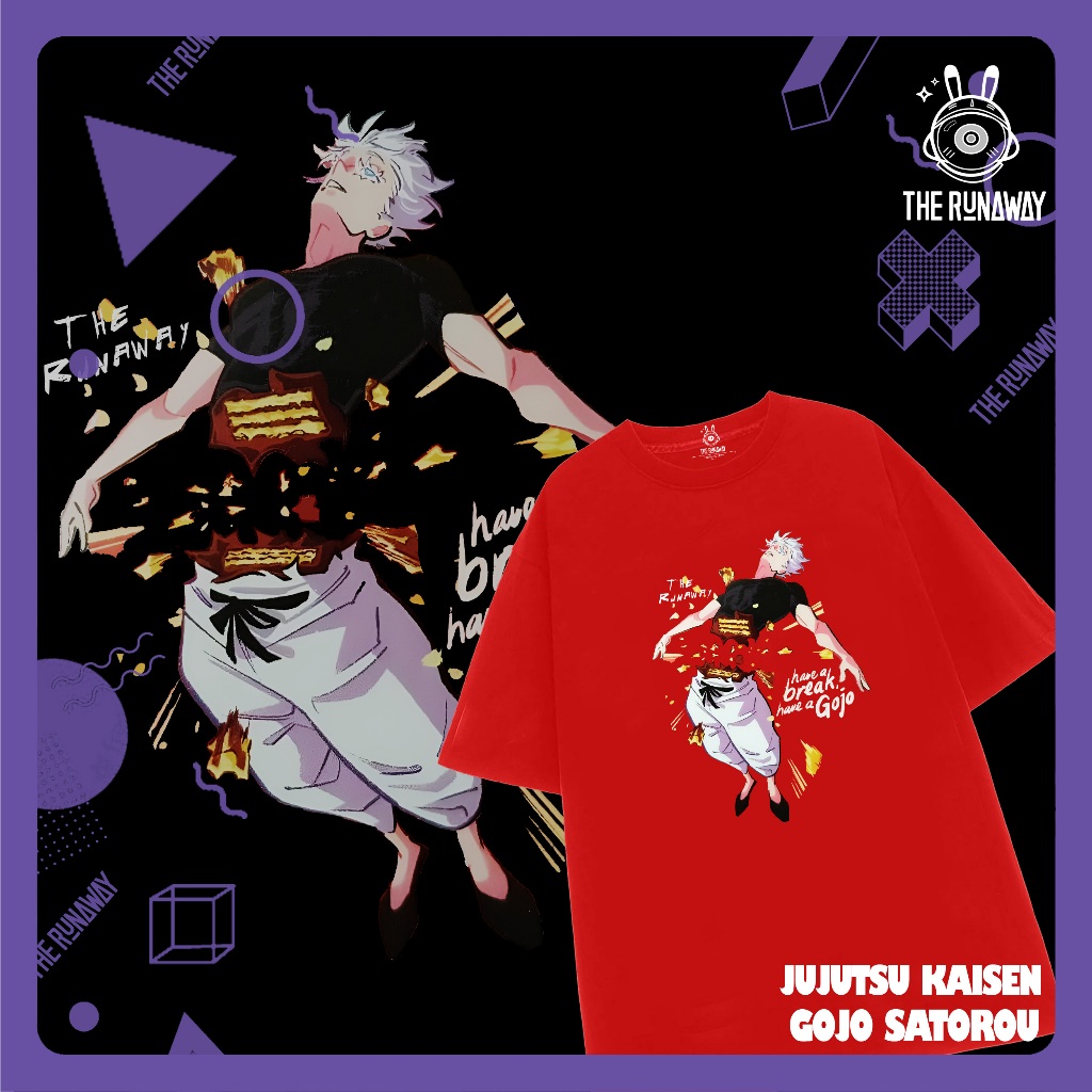 Áo phông Jujutsu Kaisen: Gojo Side - Kit Cat cho Nam / Nữ | Shopee Việt Nam
