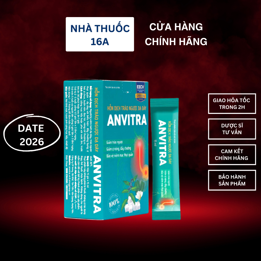 ANVITRA XANH - HỖN DỊCH TRÀO NGƯỢC DẠ DÀY (HỘP 15 GÓI) | Shopee Việt Nam