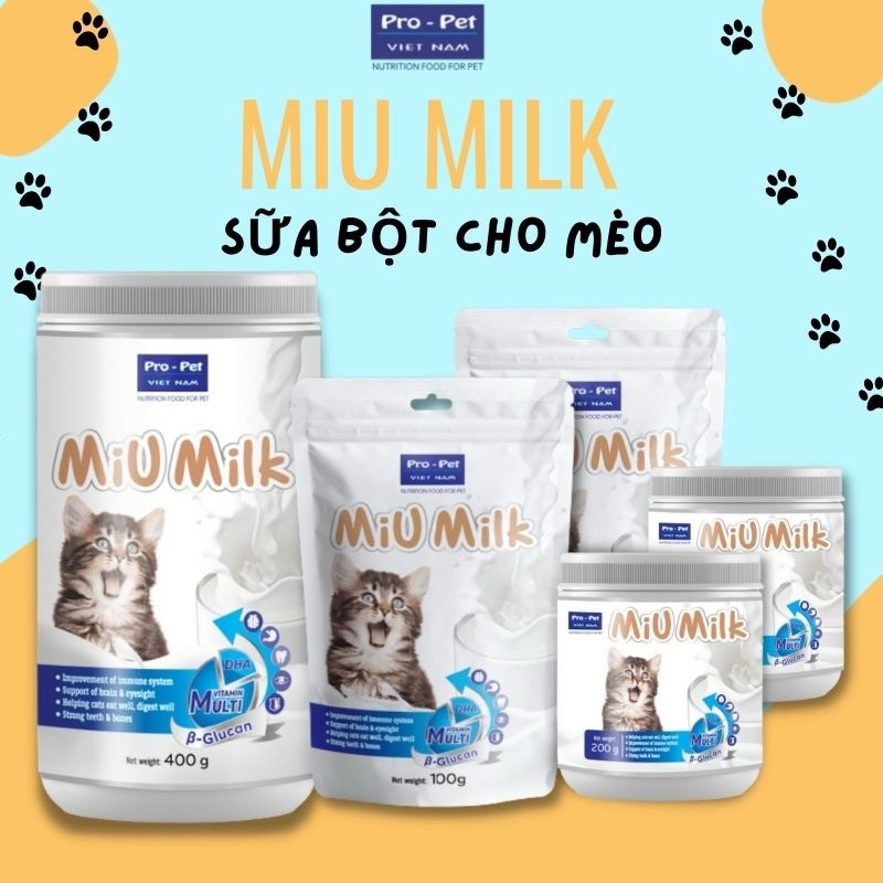 Sữa bột cho mèo Miu milk Pro Pet bổ sung dinh dưỡng canxi giúp xương ...