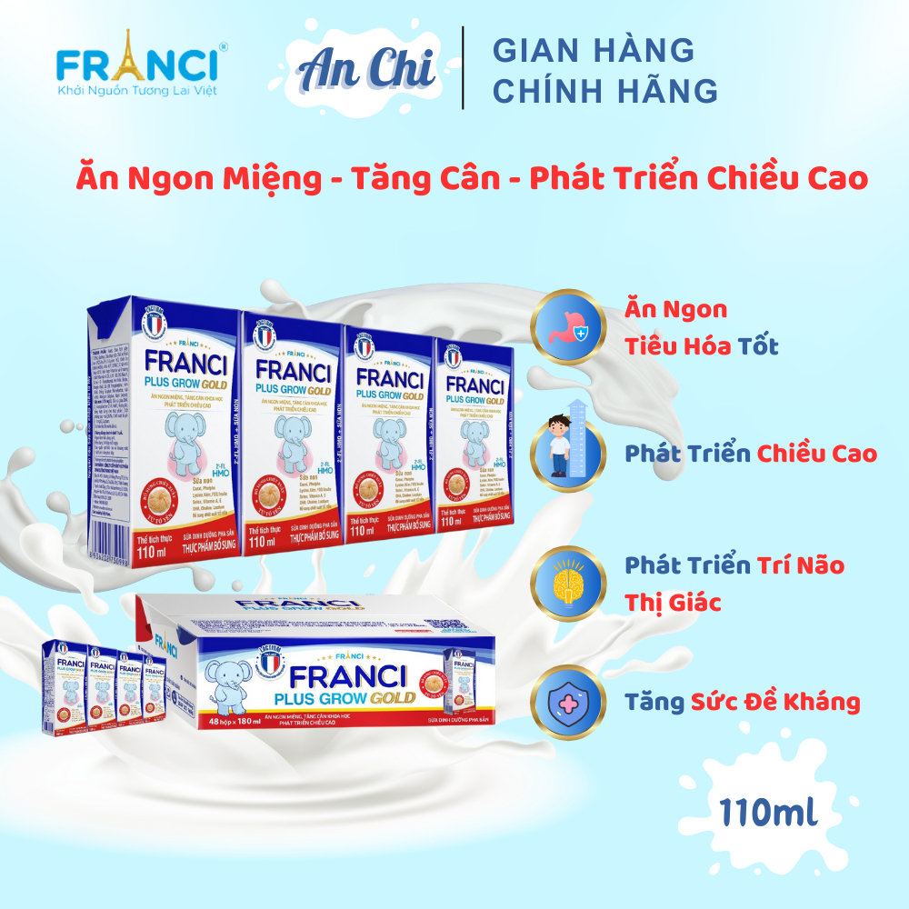 [Thùng 48 hộp] Sữa pha sẵn Franci Plus Grow tăng cân, phát triển chiều ...